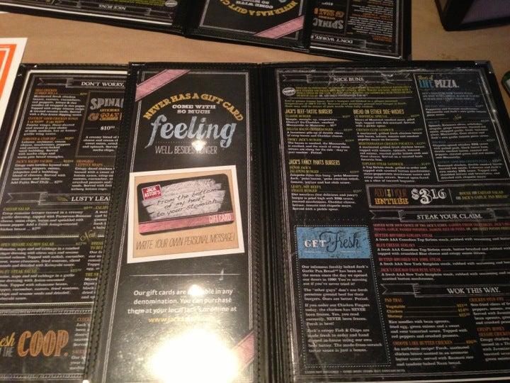 Menu at Jack Astor's Bar & Grill Dartmouth, Dartmouth