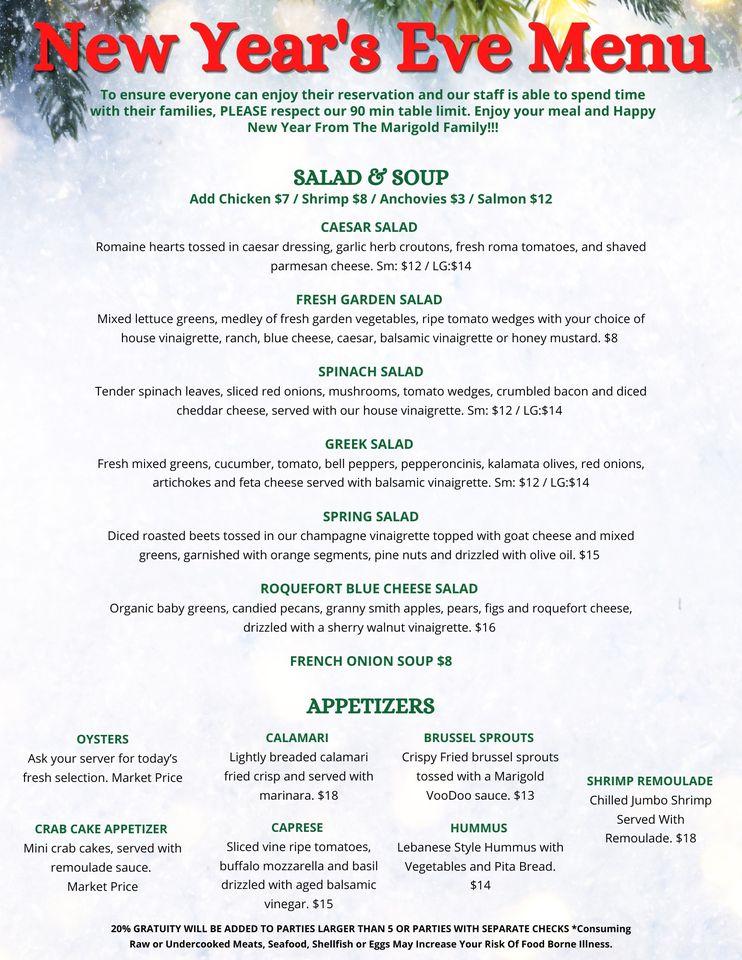 Menu at Marigold Cafe & Bakery, Colorado Springs
