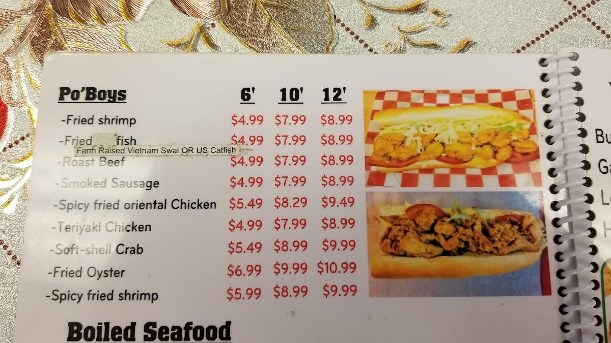 Menu at Danny's Seafood restaurant, Long Beach