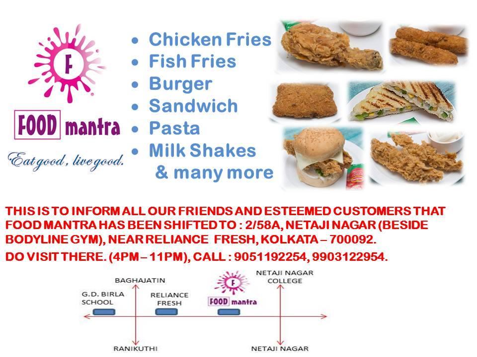 Menu at FOOD Mantra, Kolkata, 11, GANGAPURI, PURBA PUTIARY, KUDGHAT.