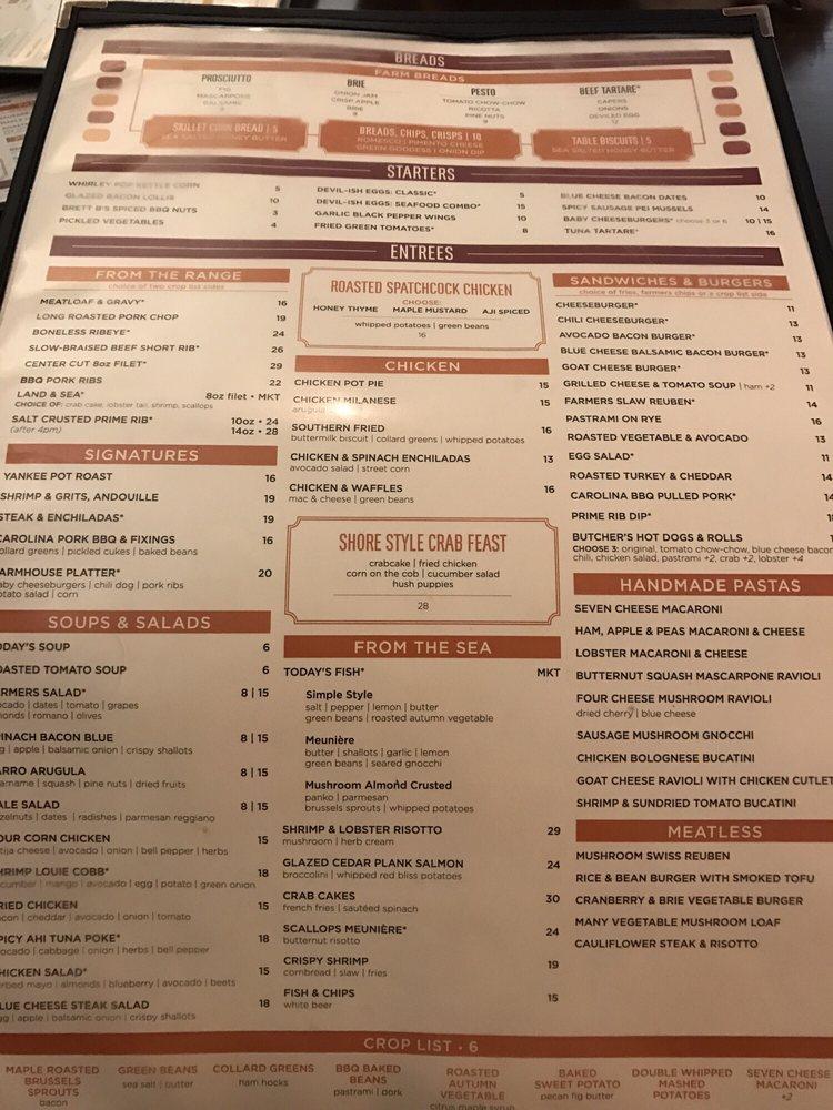 Menu at MoCo's Founding Farmers pub & bar, Potomac