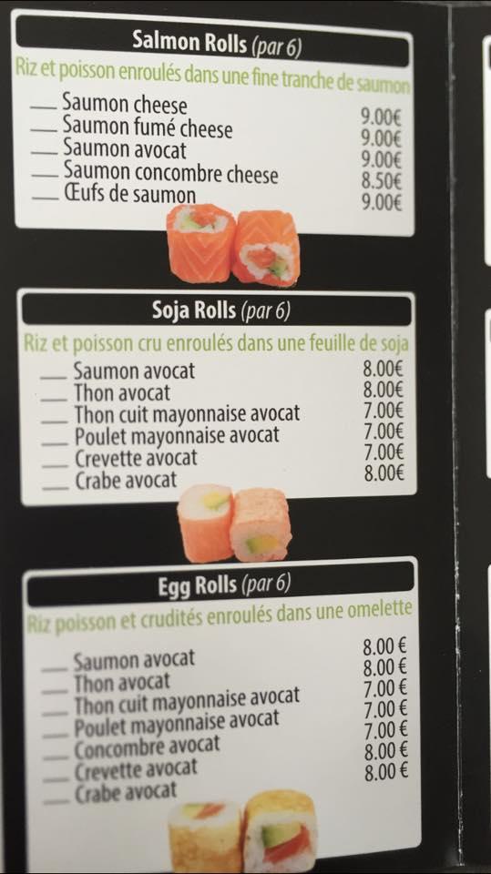 Menu at Sushi'k Bar, Bonifacio