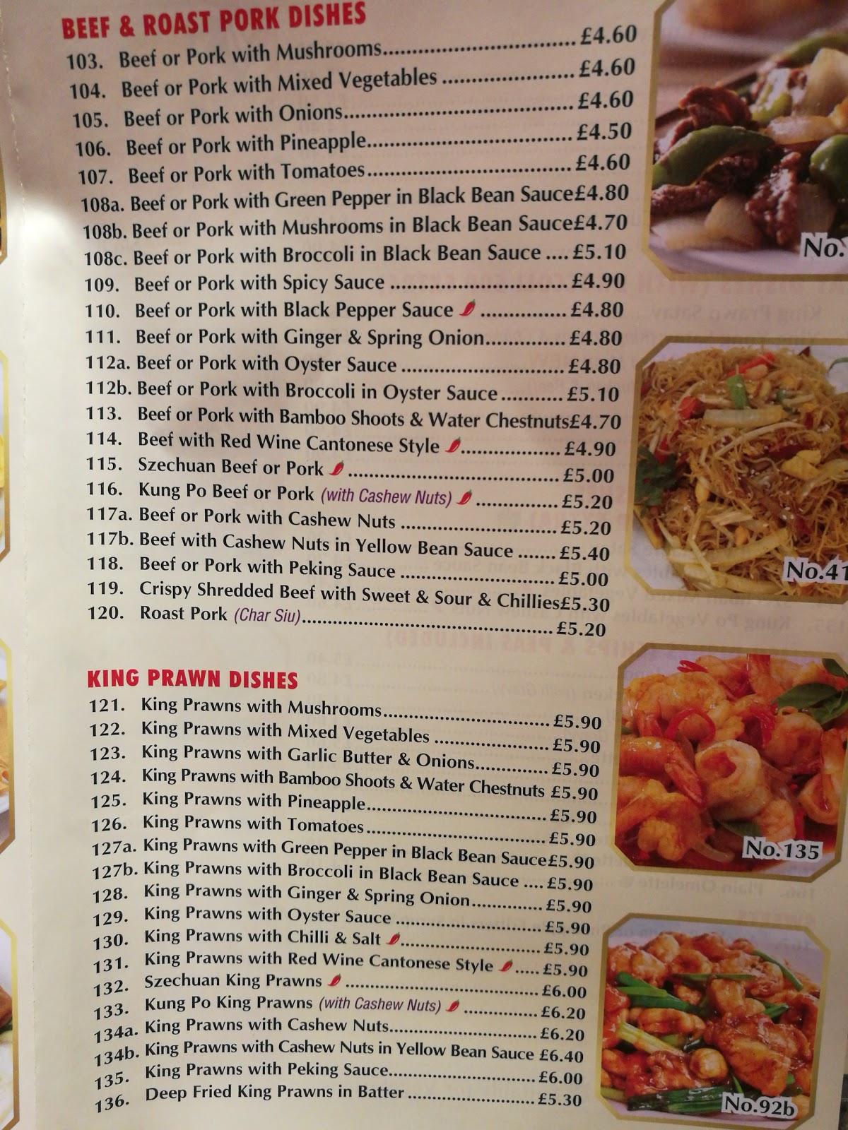 Menu at Hai Yang fast food, Aberystwyth
