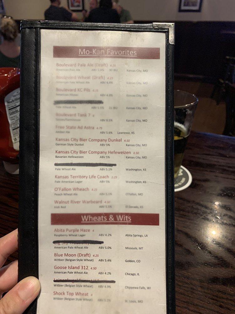 Menu at Willie's pub & bar, Atchison