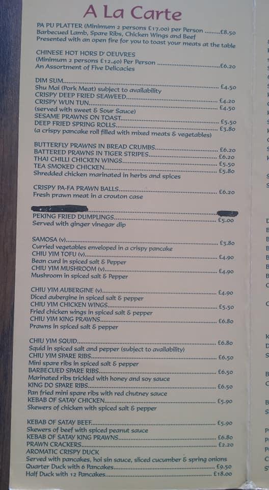 Menu at Eighty Eight Chinese Restaurant, Lytham Saint Annes