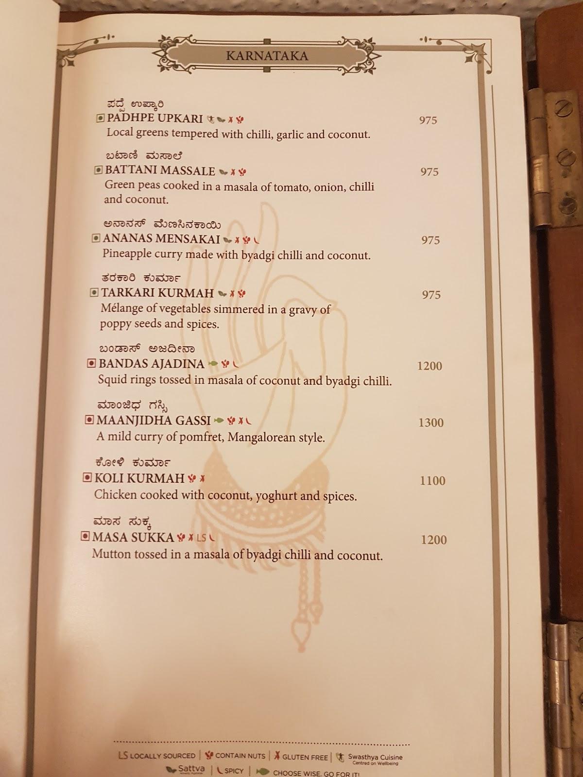 Menu at Dakshin ITC Windsor, Bengaluru, 25