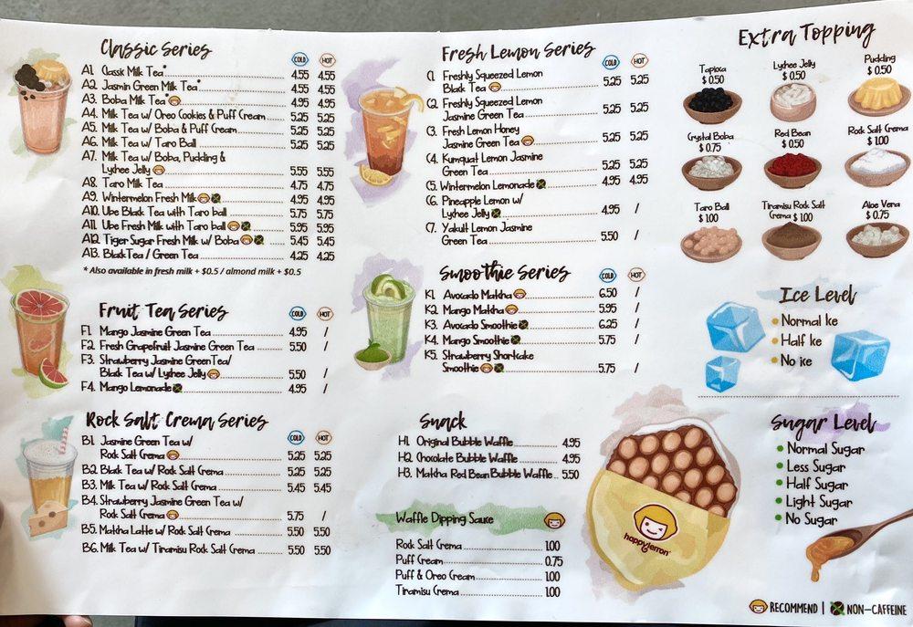 Menu at Happy Lemon - Mochinut, Edmonds