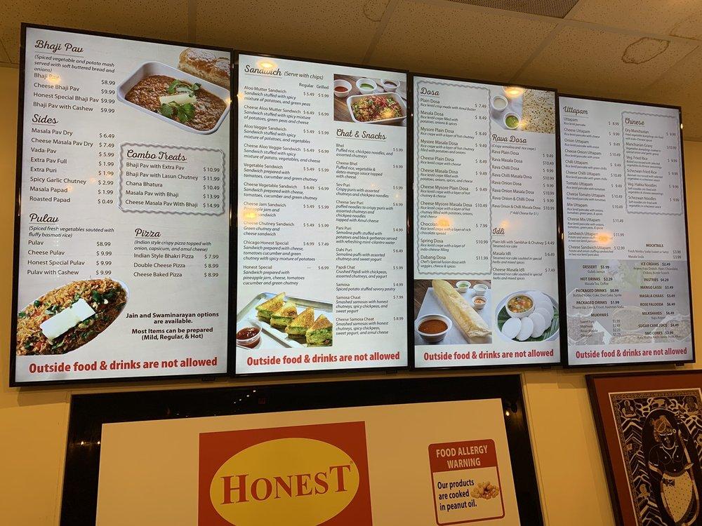 Menu at Honest Schaumburg restaurant, Schaumburg