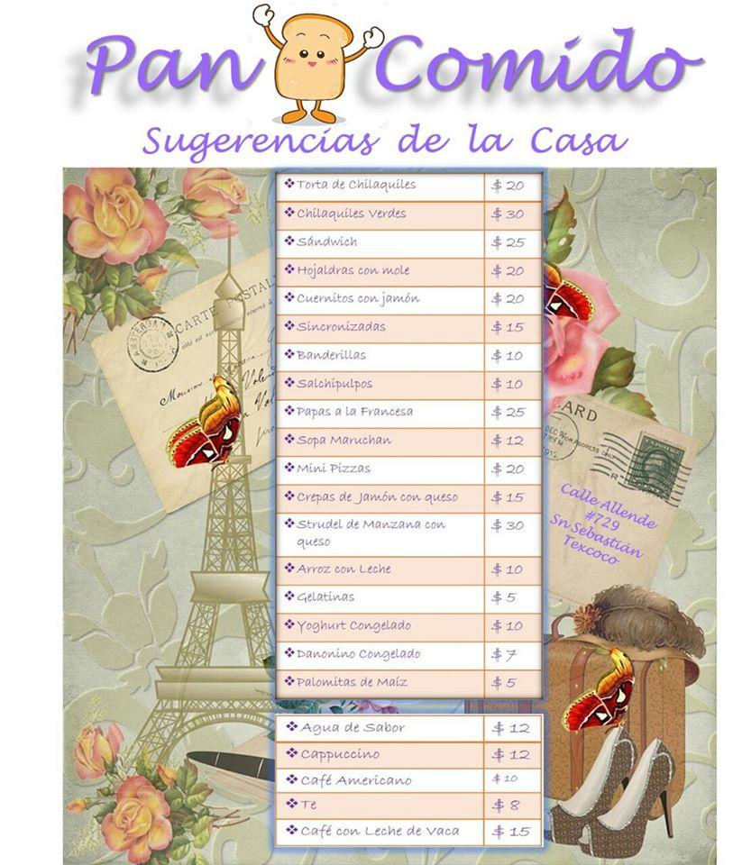 Carta del restaurante Pan Comido Snacks -Oficial, Ciudad del México