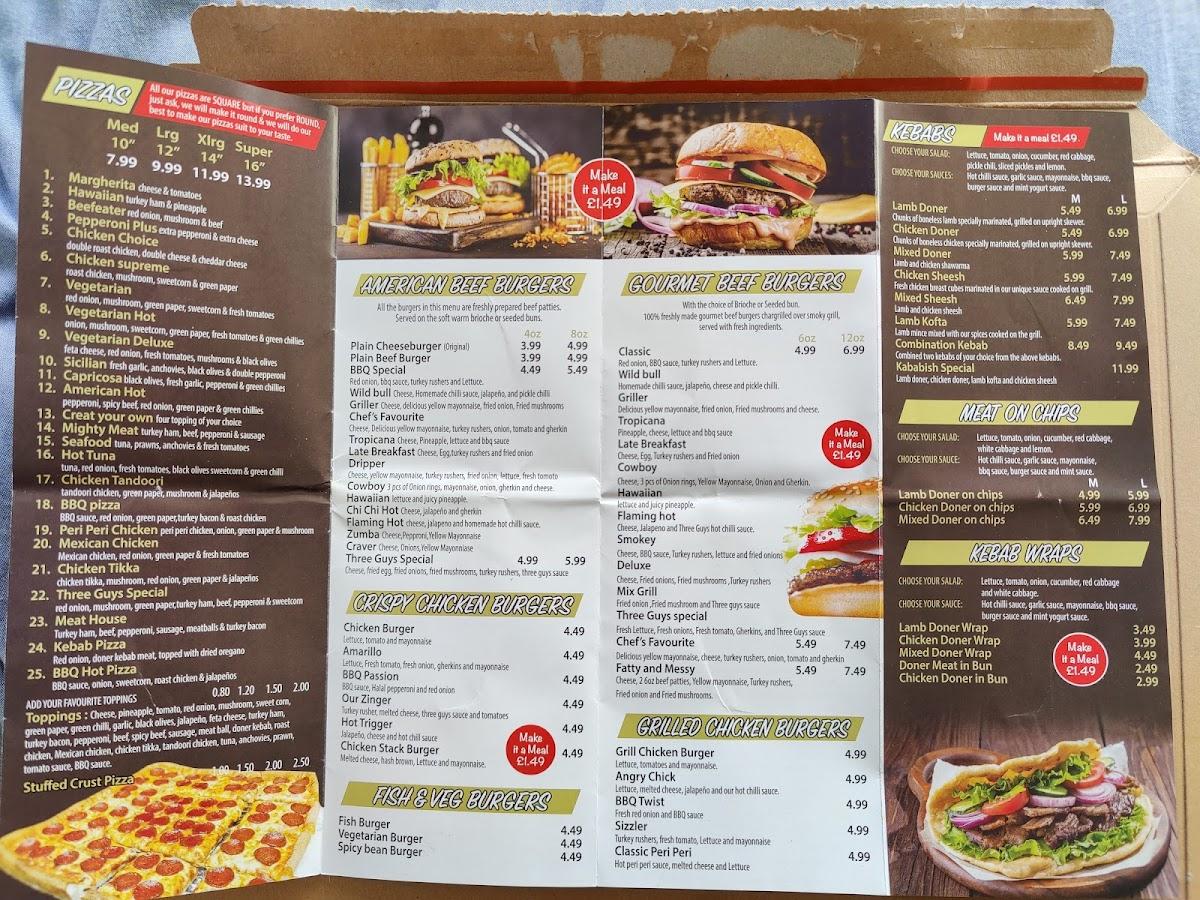 Menu at THREE BITES restaurant, Hayes