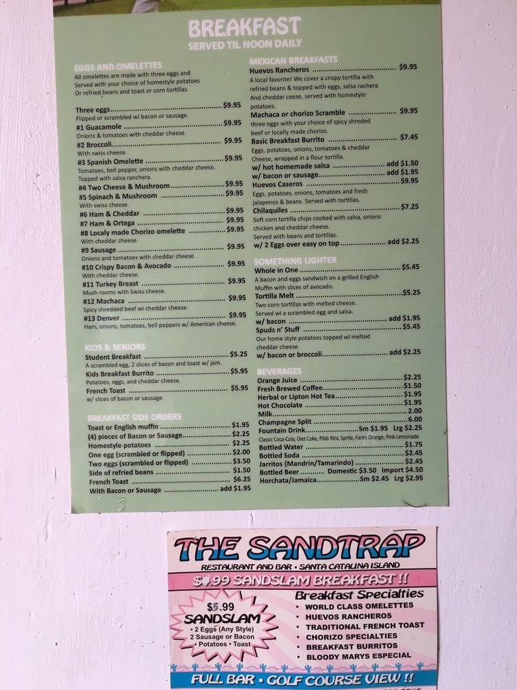 Menu at The Sandtrap pub & bar, Avalon, Avalon Cyn Rd