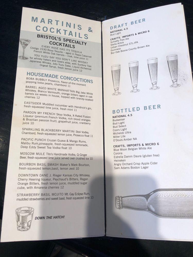 Menu at Bristol Seafood Grill pub & bar, O'Fallon