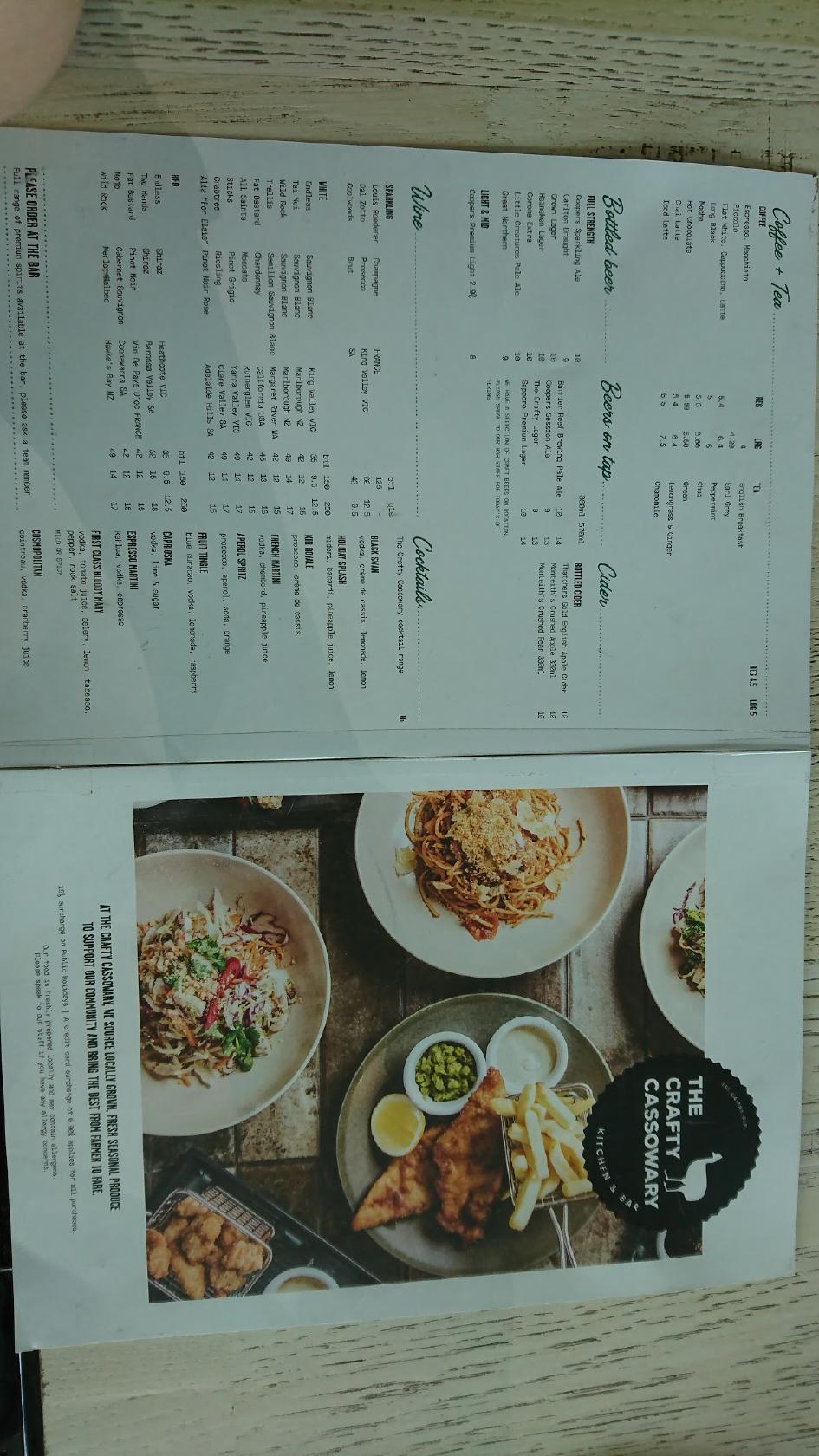 Menu at Hudsons Coffee, Aeroglen, T1 International Terminal