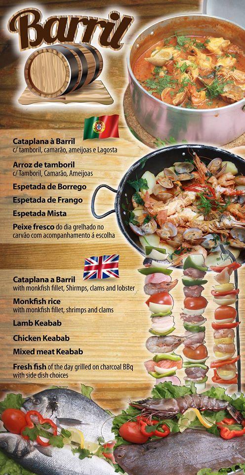 Menu at O Barril, Ferragudo