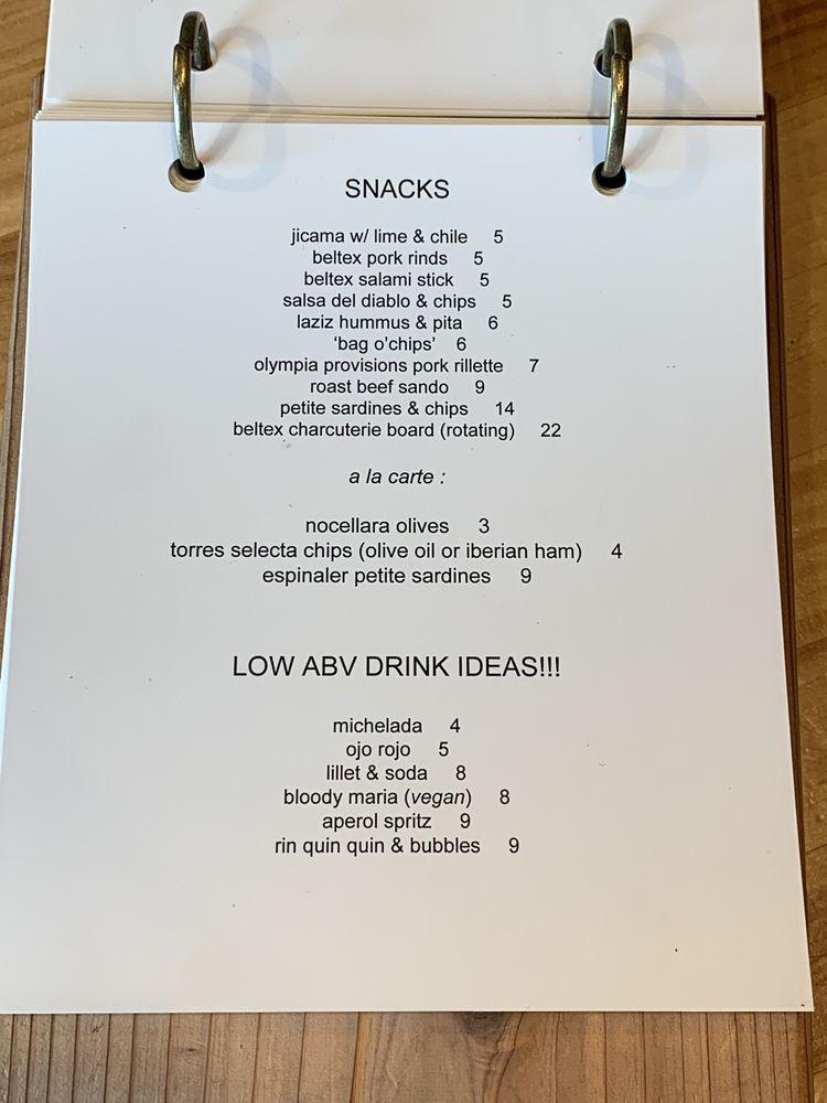 Carta del pub y bar Water Witch, Salt Lake City