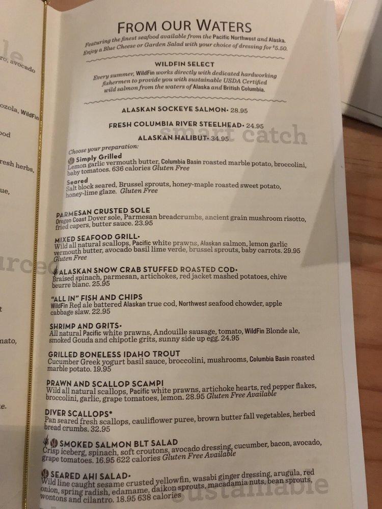 Menu at WildFin American Grill - Vancouver pub & bar, Vancouver
