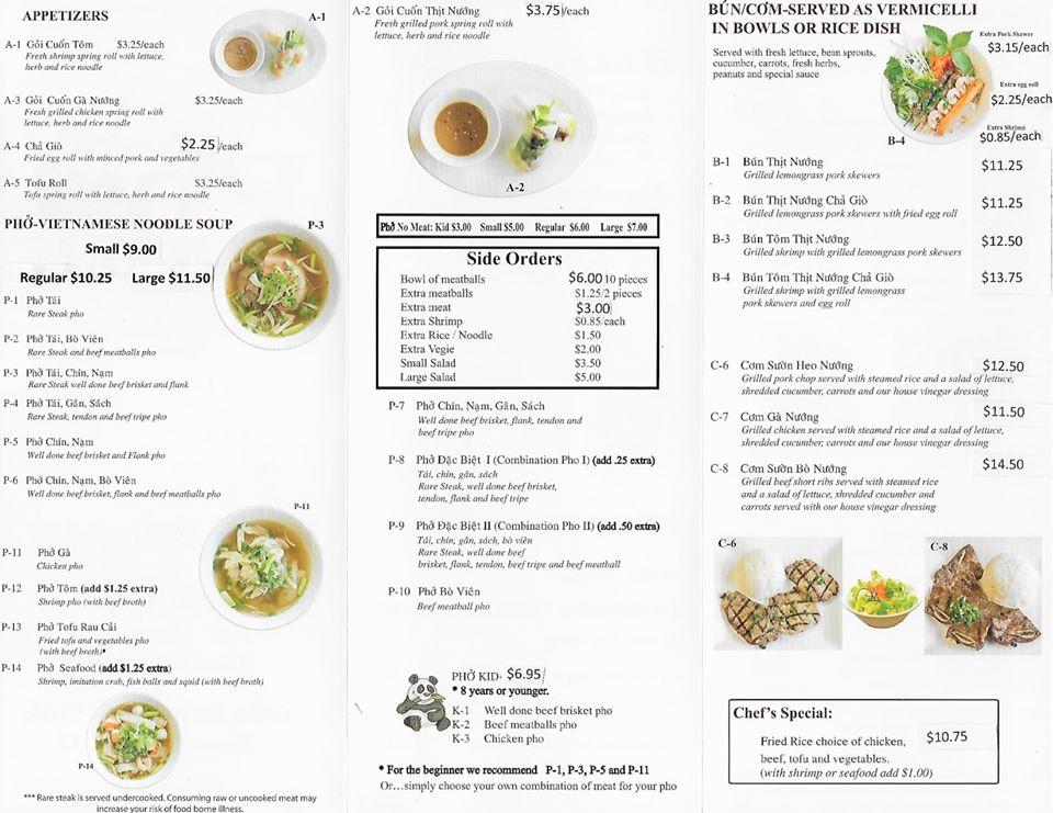 Menu at Just Pho You restaurant, Kent