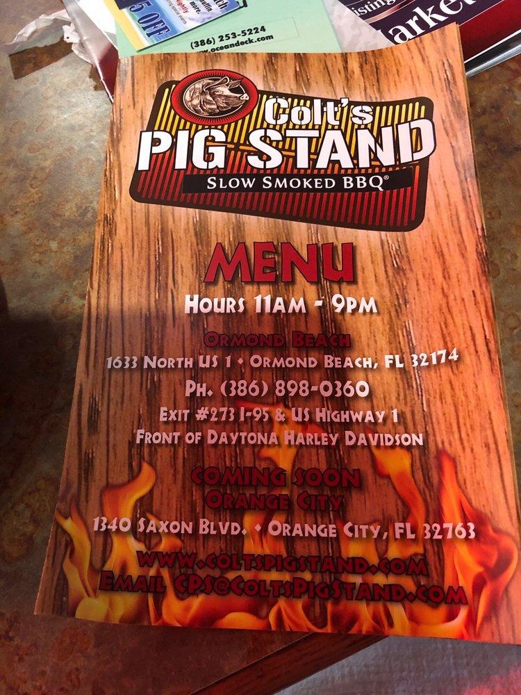 Menu at Colt's Pig Stand BBQ, Ormond Beach