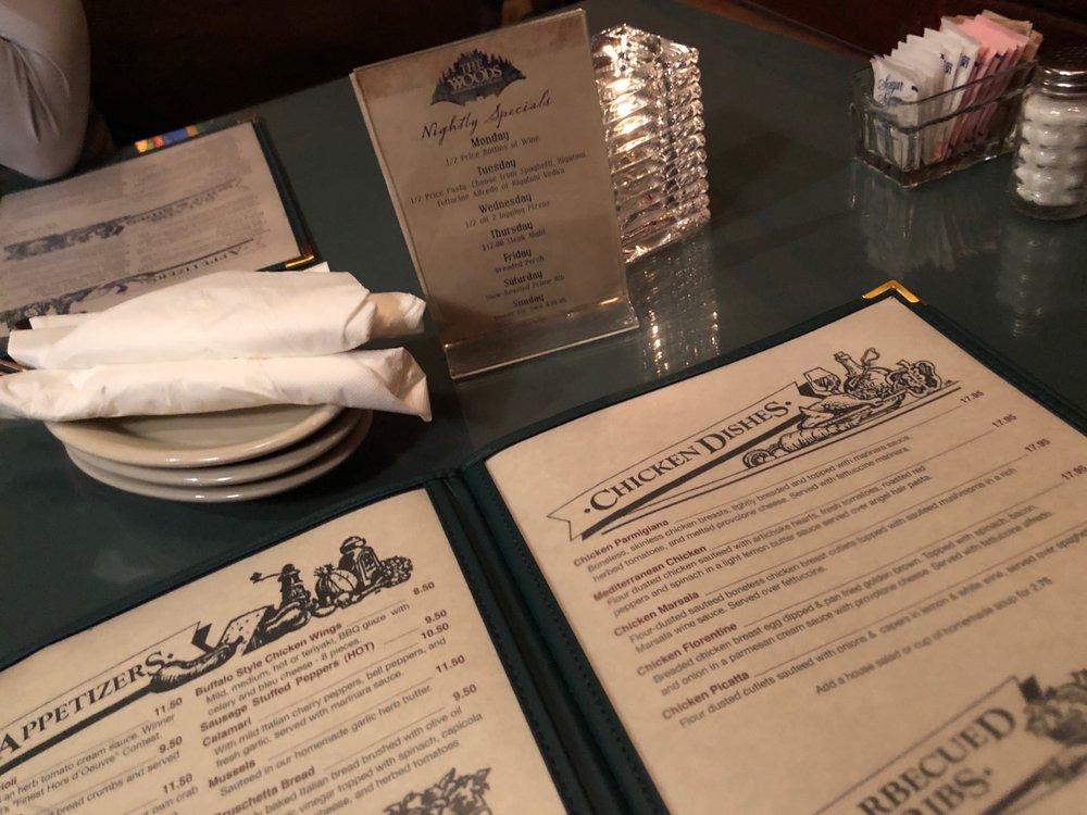 Menu at The Woods Restaurant and Lounge, Rocky River