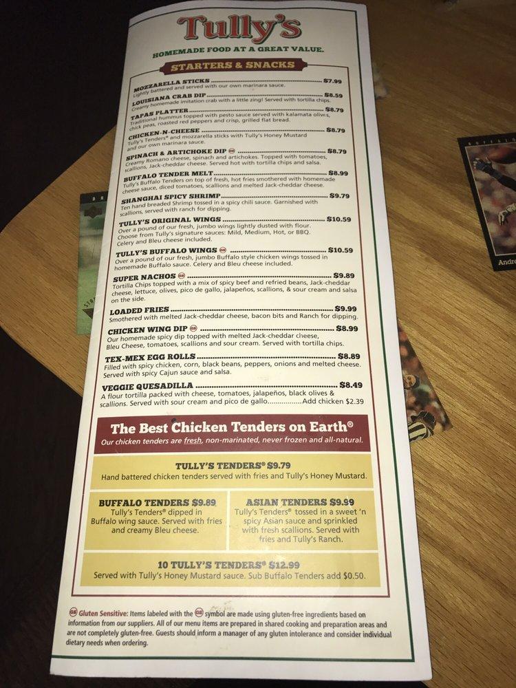 Menu at Tullys Good Times - Main & Transit pub & bar, Harris Hill