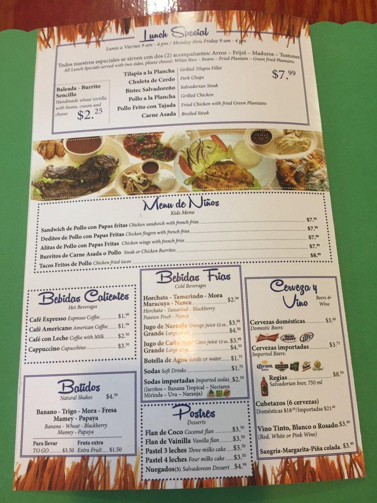 Menu at El Tipico Guanaco Restaurant and Cafe, Hollywood, Pines Blvd