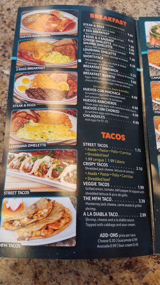 Menu at Mr. Fish & Mex Grill restaurant, Los Angeles