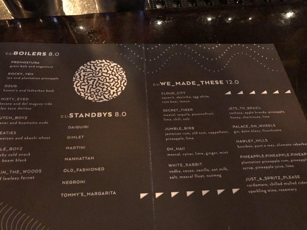 Menu at Meteor pub & bar, Minneapolis