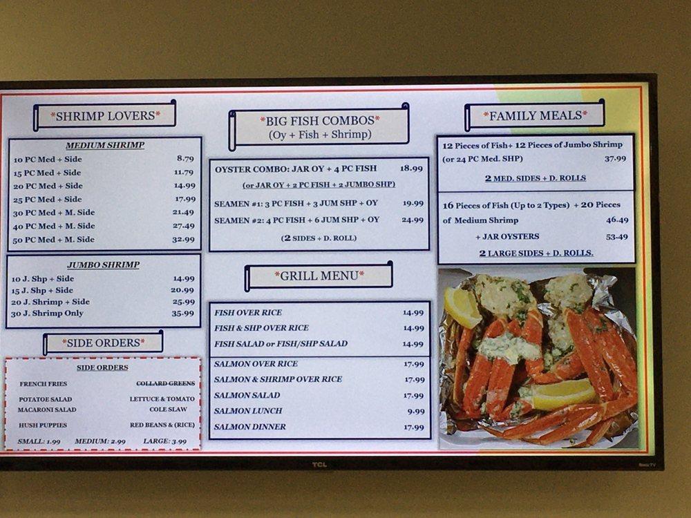 Menu at Big Fish Market restaurant, Inglewood, Crenshaw Blvd