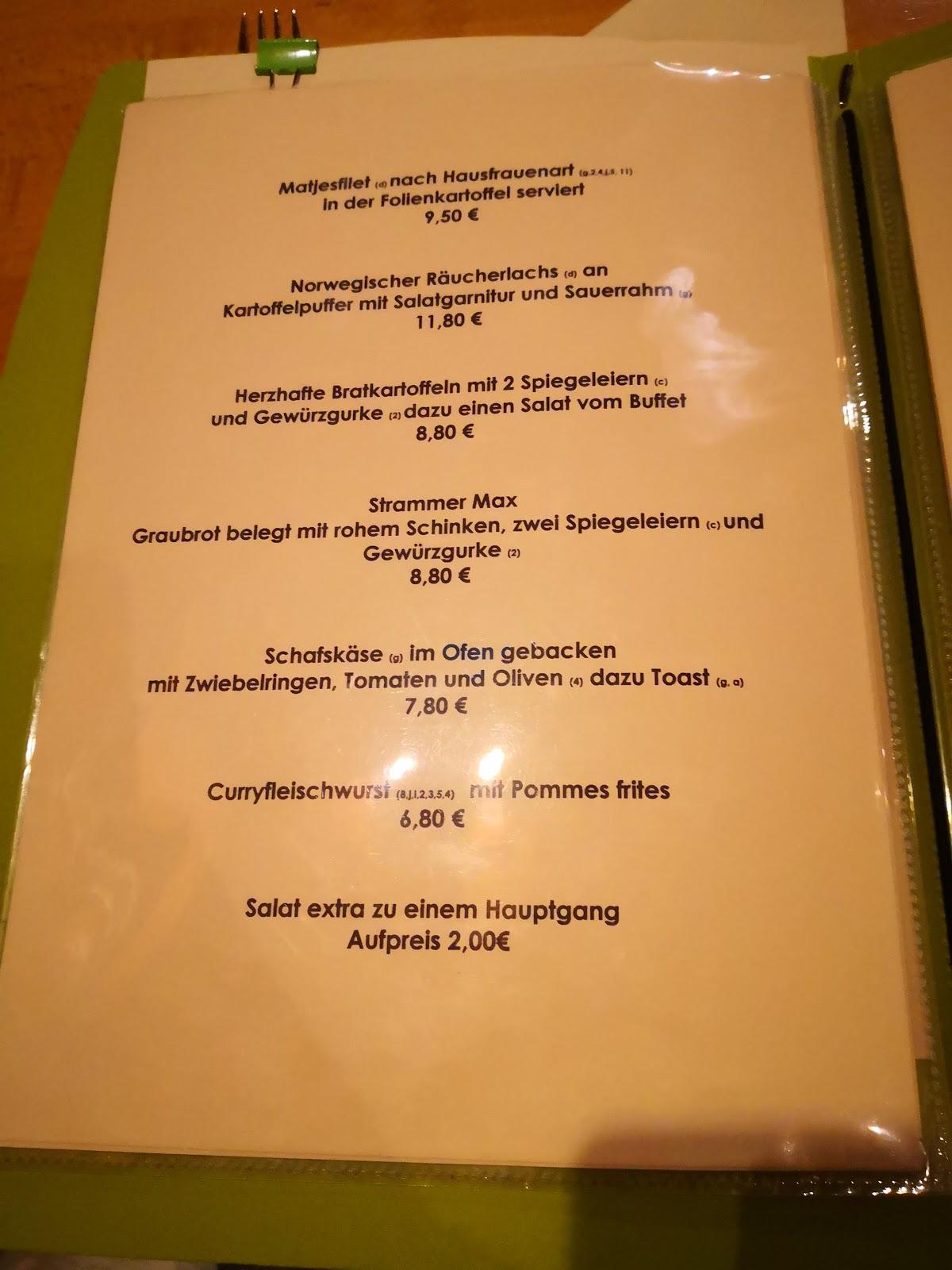 Speisekarte von Restaurant Blockhaus, Herzberg am Harz