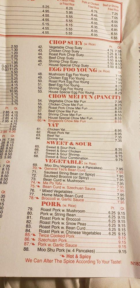 Menu at New City Chinese Restaurant, Chesapeake