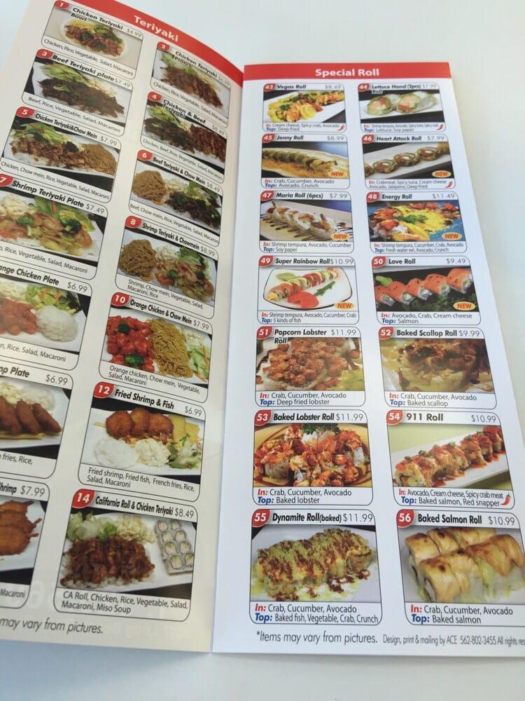 Menu at TH Teriyaki House restaurant, South Gate