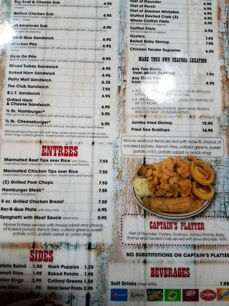 Menu at Captain Steve's Family Seafood Restaurant, Harrisburg, State Hwy 49