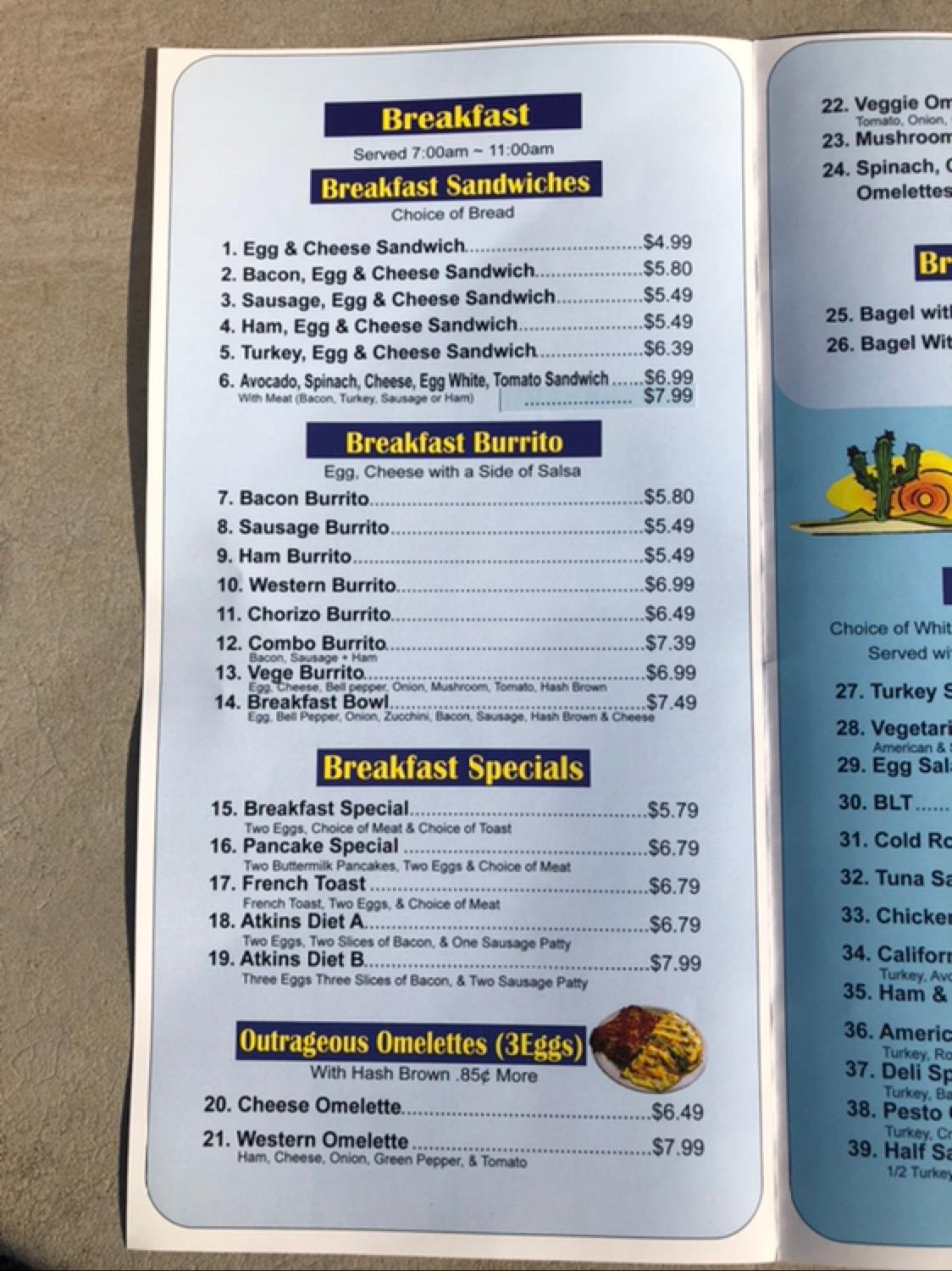 Menu at Oasis Cafe 3, Ontario, E Guasti Rd