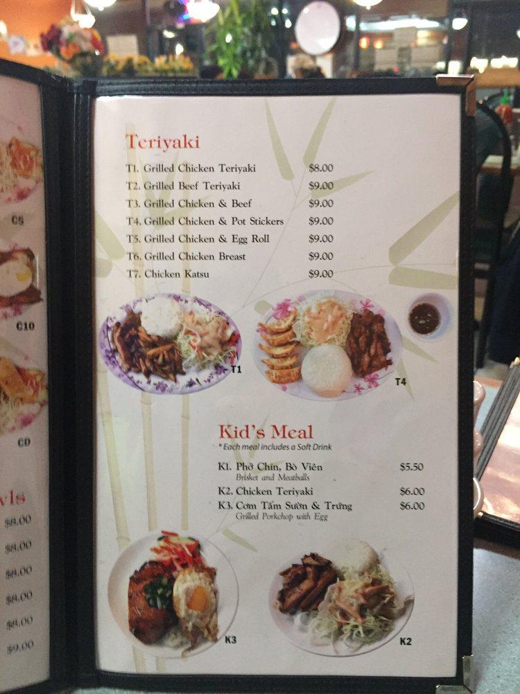 Menu at Pho Cat Sang restaurant, Kent