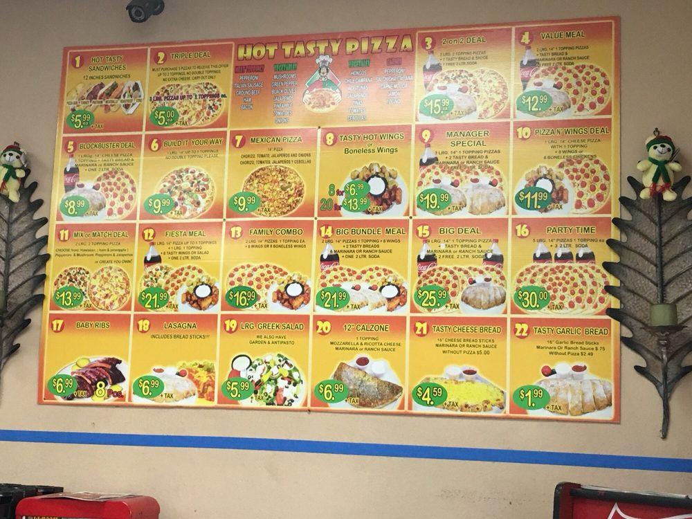 Menu at Hot Tasty Pizza pizzeria, National City, Highland Ave