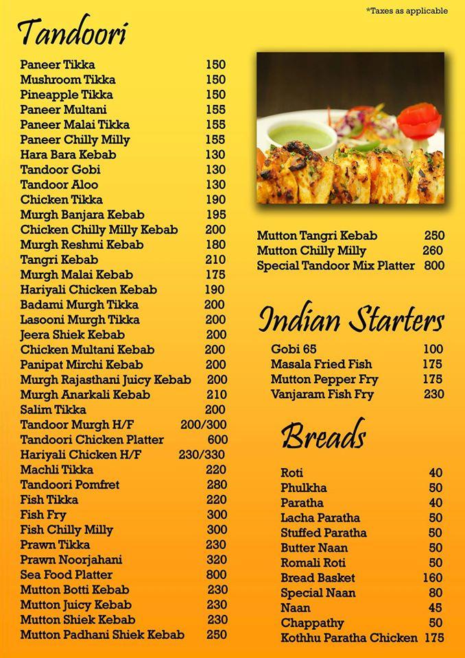 Menu at Sunflare Multicuisine Restaurant, Chennai