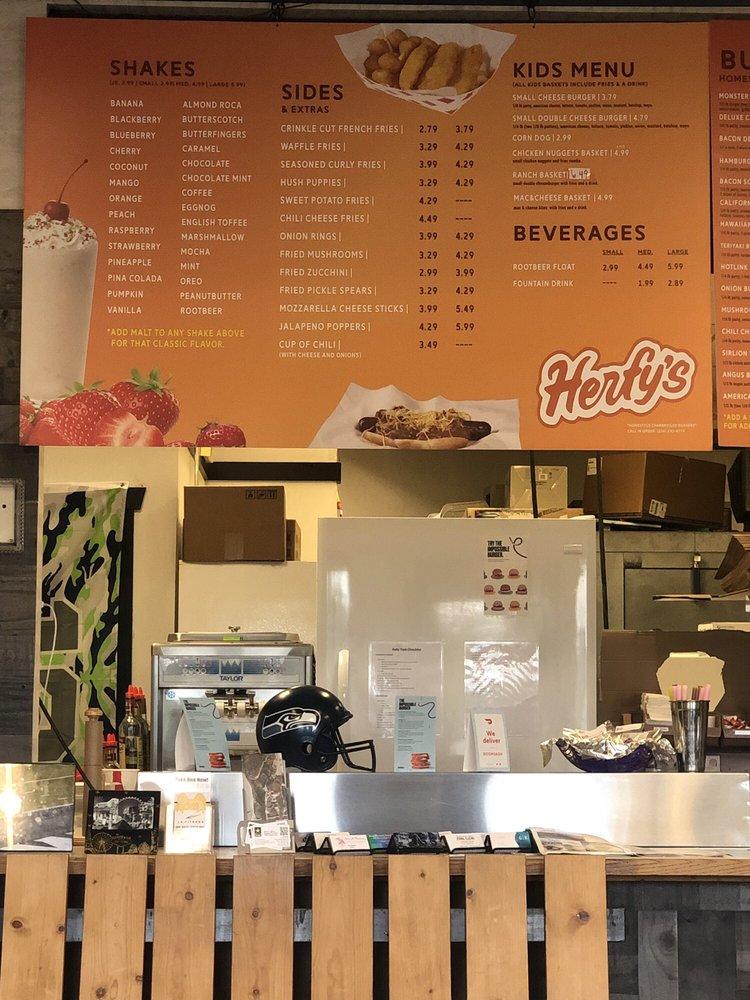 Menu at Herfy's Burgers & Shakes restaurant, Burien, 1st Ave S C