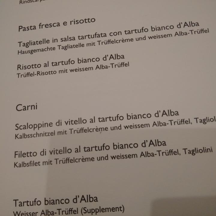 Speisekarte von Ristorante Verdi, Bern