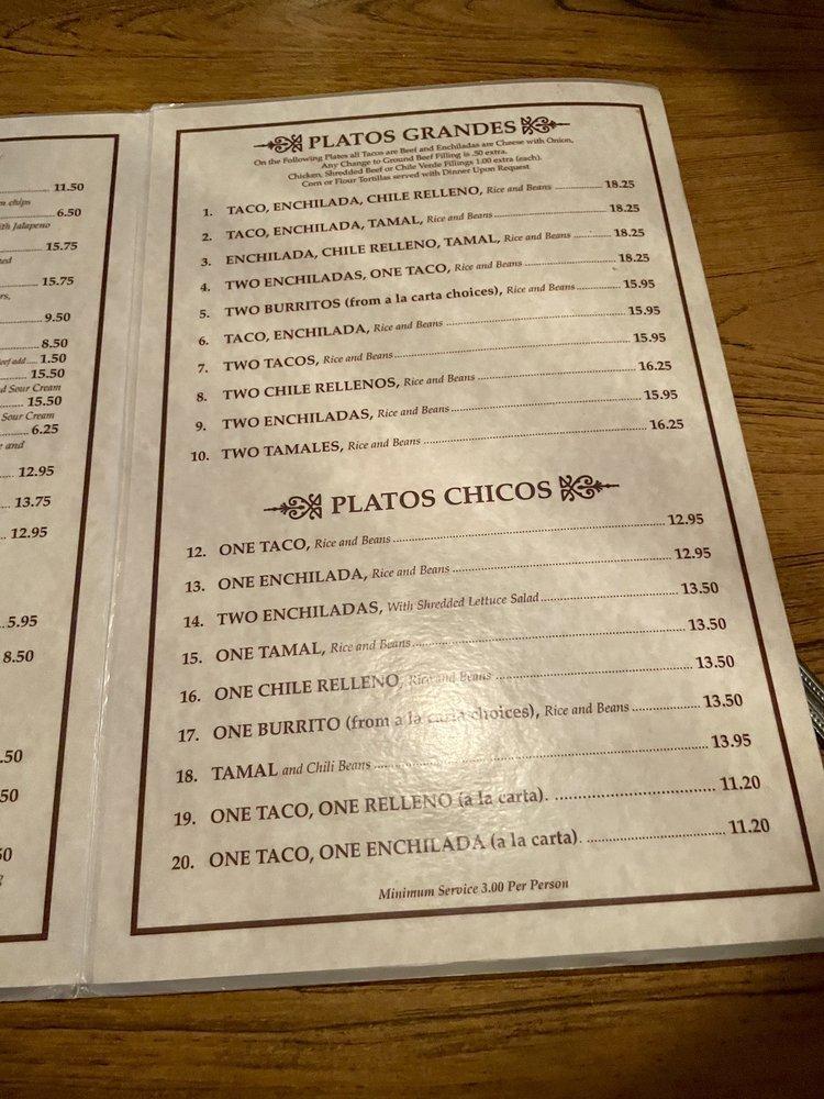 Menu at Mexicali Restaurants, Bakersfield, 631 18th St