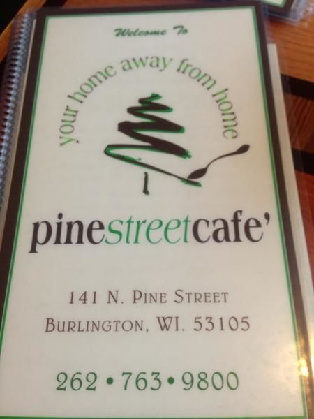 Menu at Pine Street Cafe, Burlington