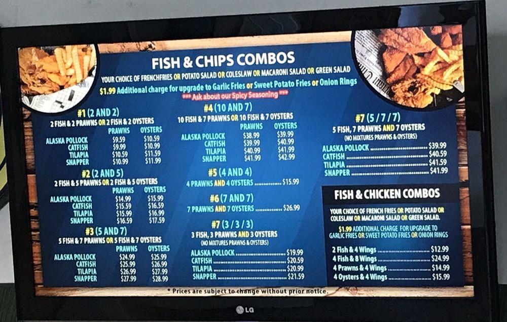 Menu at The Fat Fish restaurant, Berkeley