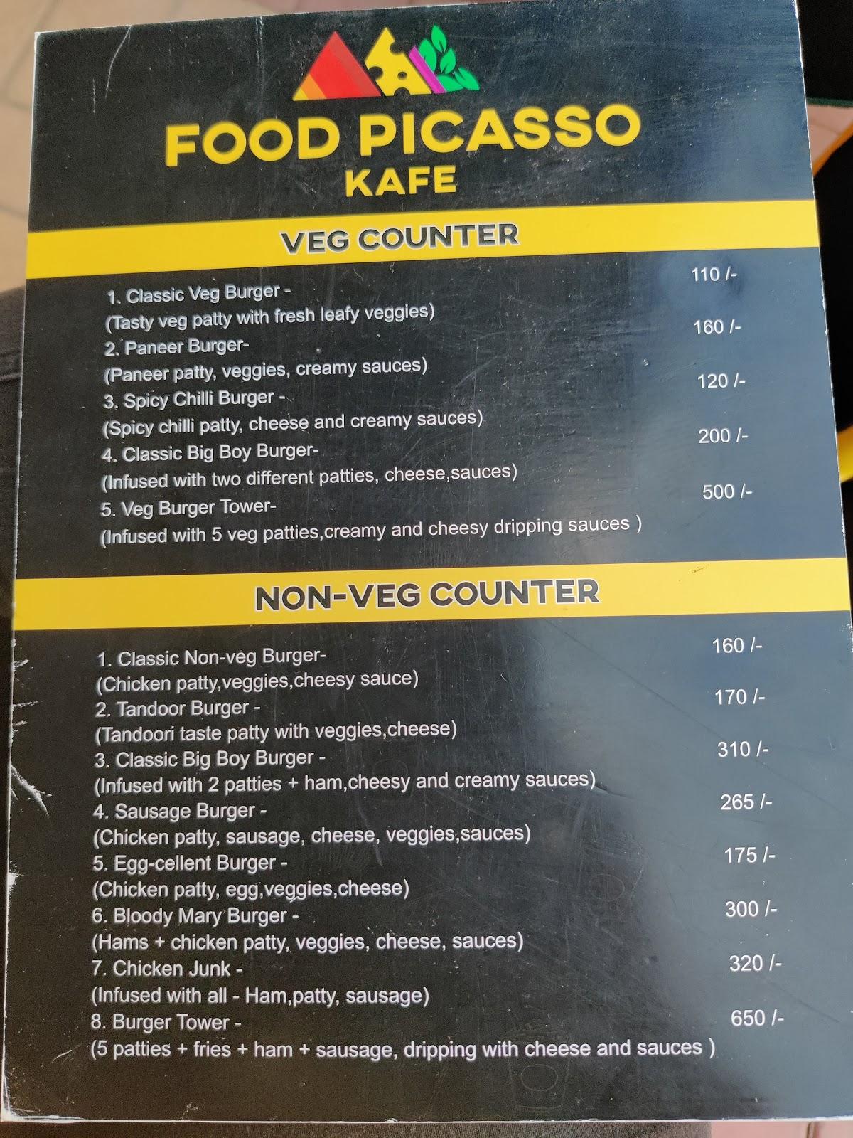 Menu at Food Picasso Kafe, Pune