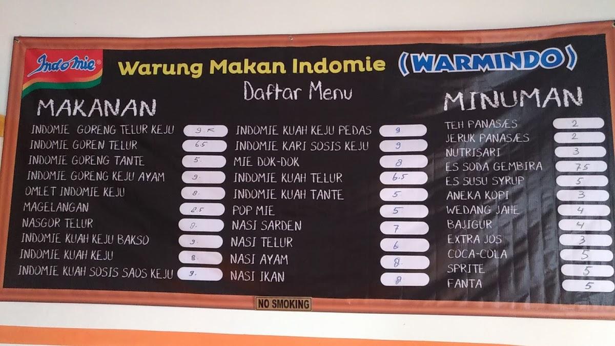 Menu at Kedai Ta Look's restaurant, Yogyakarta