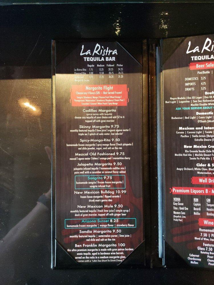 Menu at La Ristra New Mexican Kitchen pub & bar, Chandler