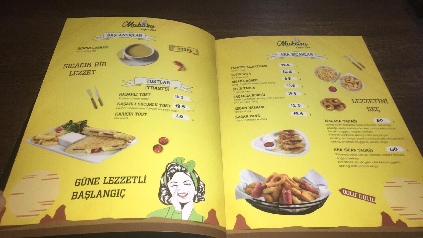 Carta de Makara Cafe&Bar, Esmirna