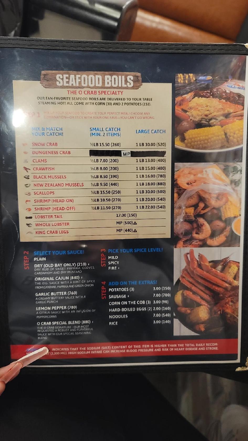 Menu at O Crab pub & bar, Nampa