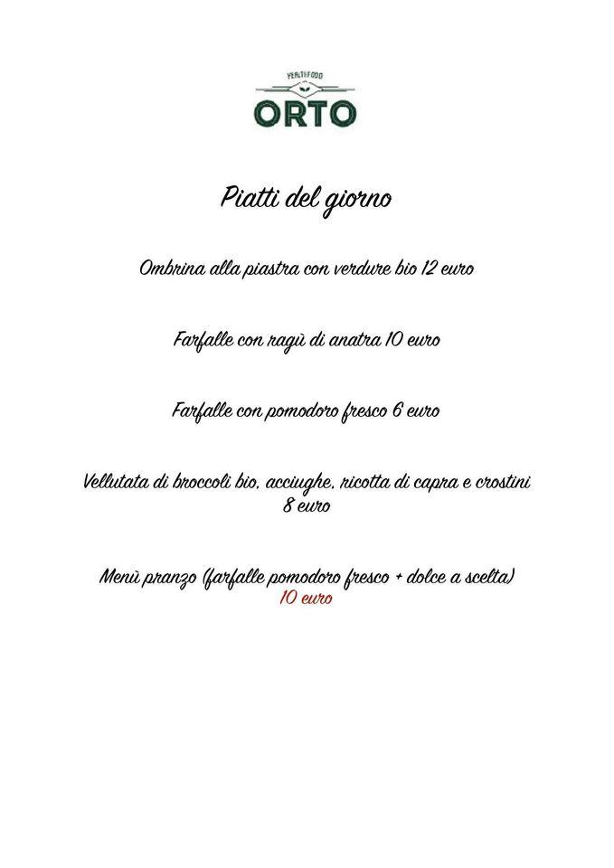 Menu at Orto pub & bar, Imperia