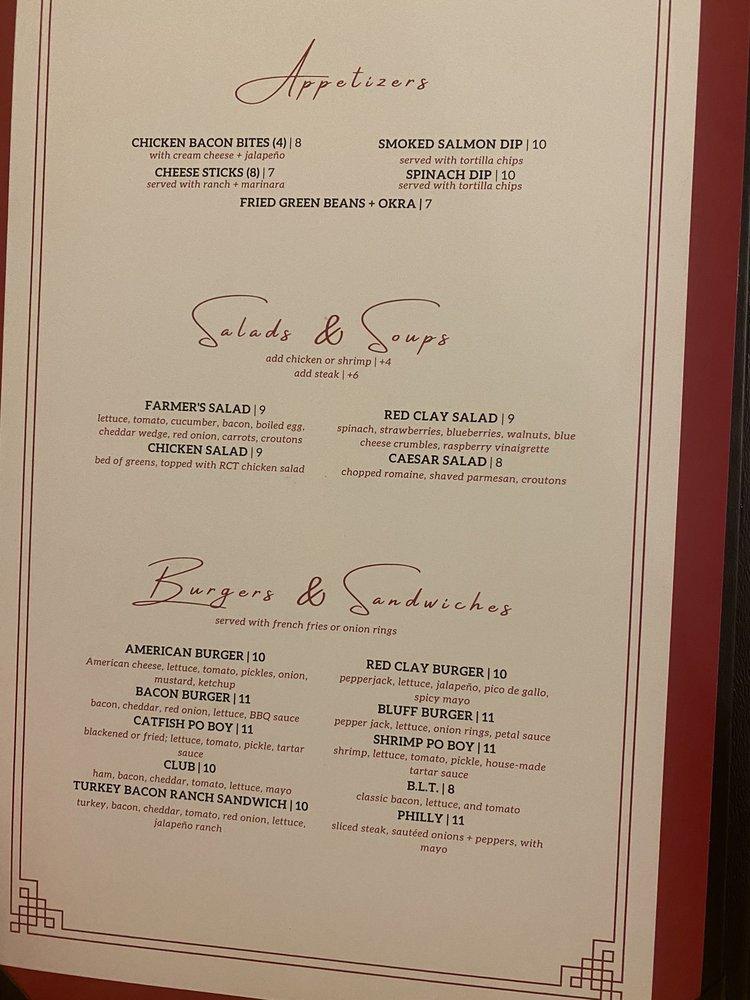 Menu at The Red Clay Table desserts, Sheffield