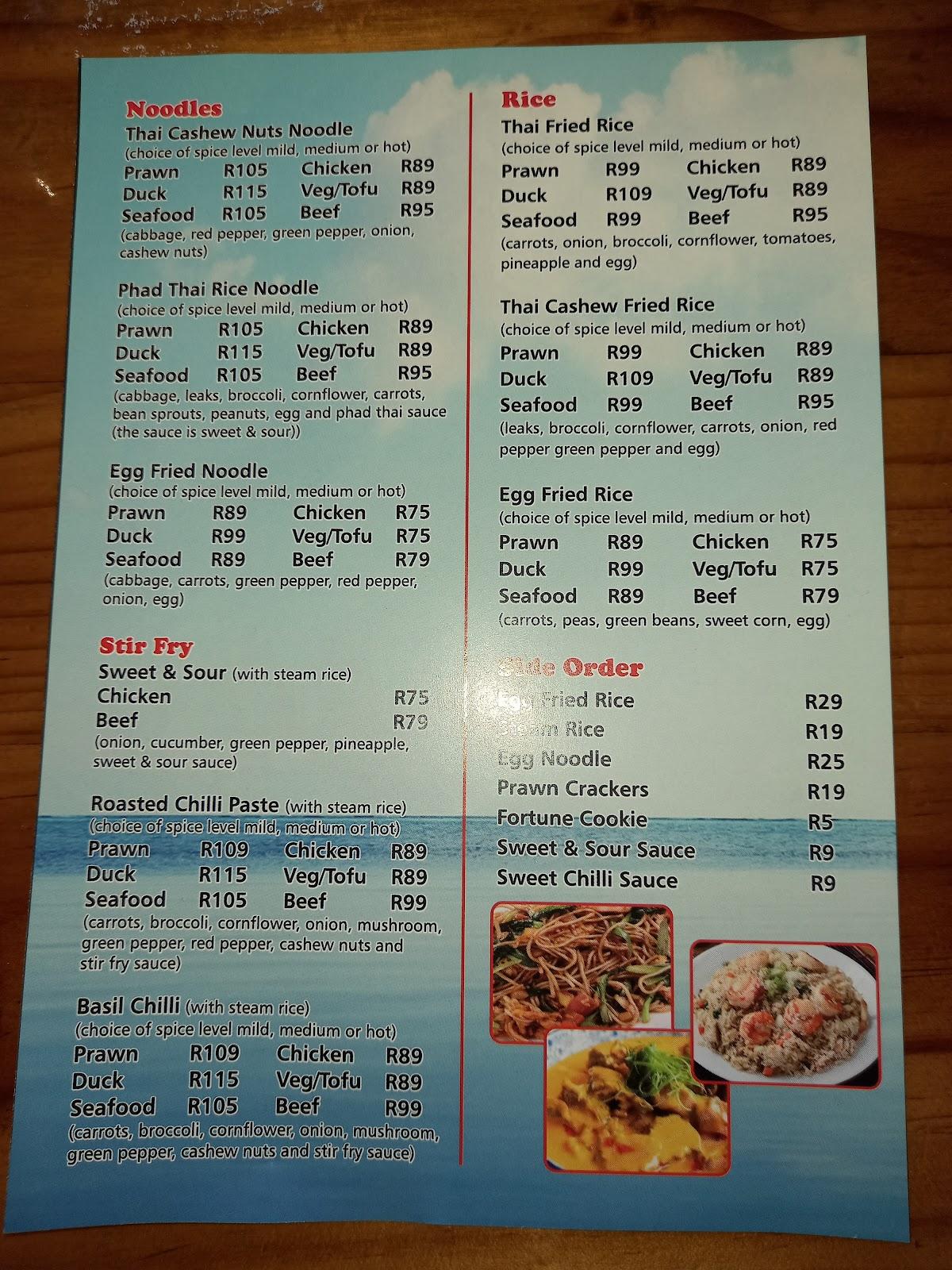 Menu at Yakami Sushi&Thai Food Parklands restaurant, Cape Town