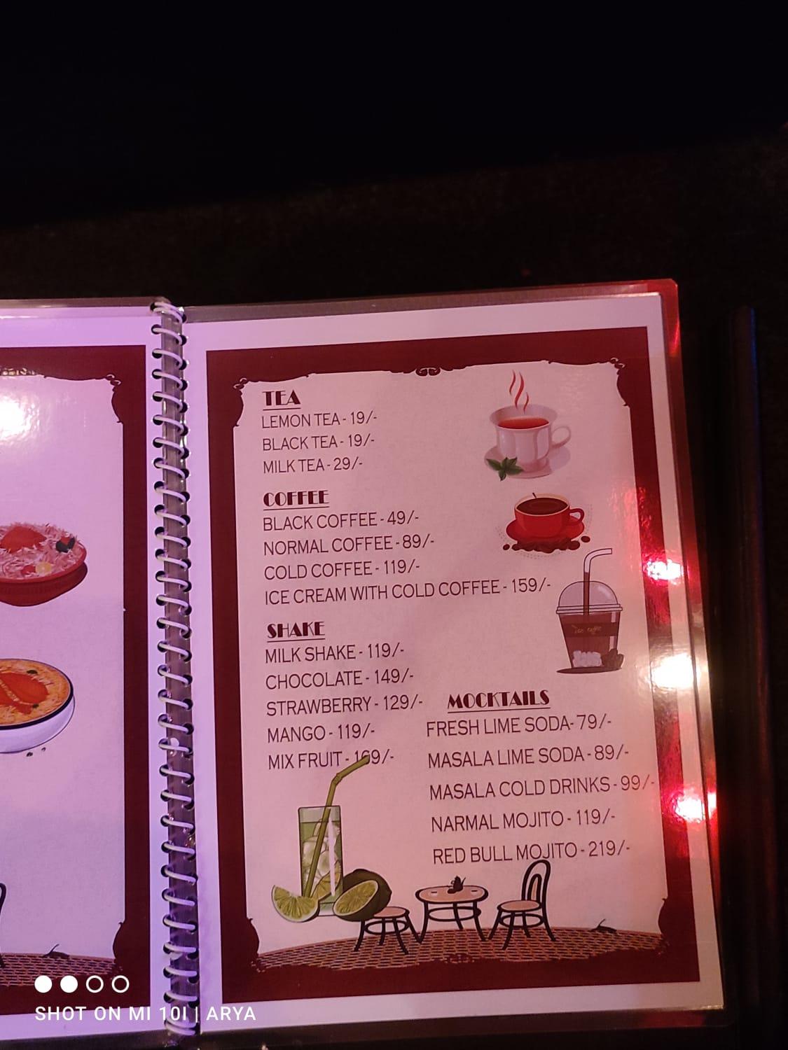 Menu at Shisha House Dine & Puff, Kolkata